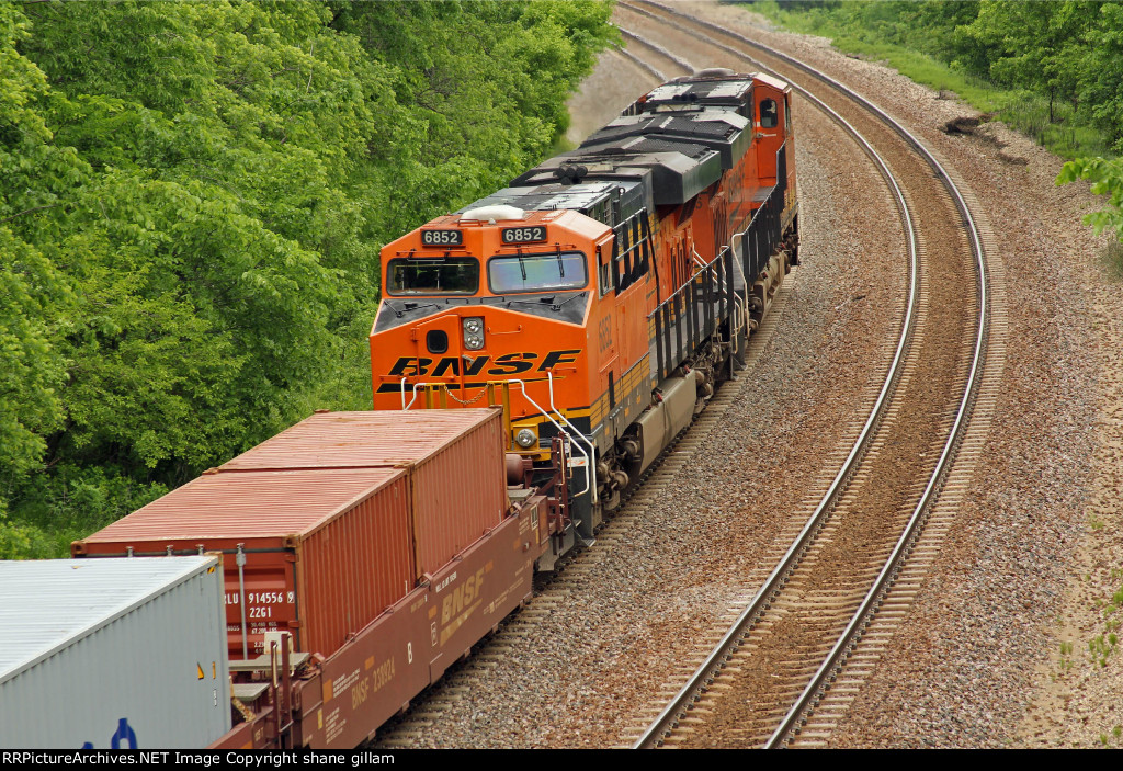 BNSF 6852 Works wb as Dpu today!